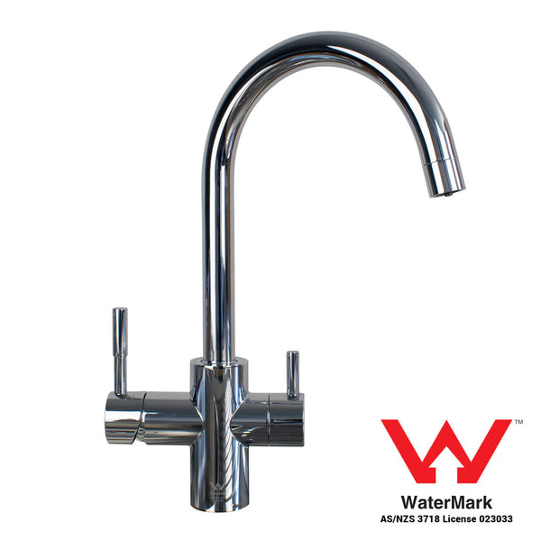 Model "Q" 3 Way goose neck mixer tap